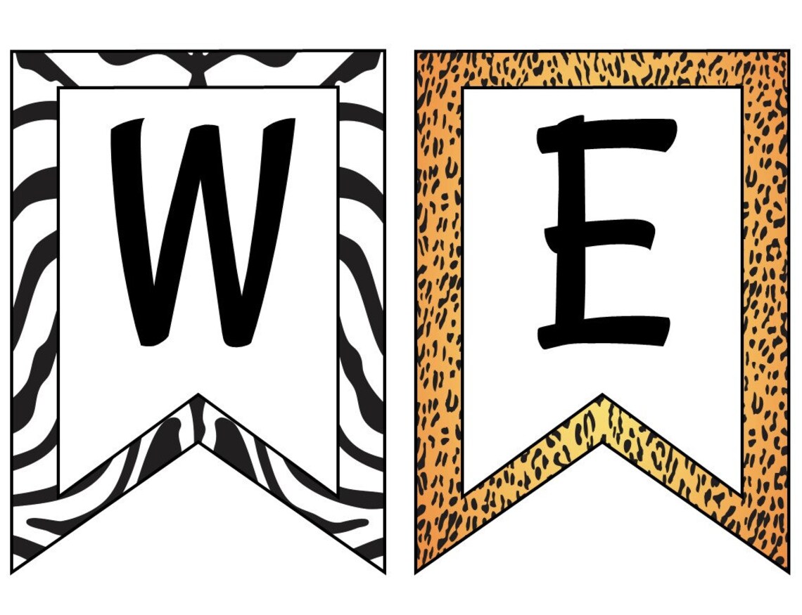 Printable Animal Print Welcome Banner - Editable Bulletin Board Banner ...