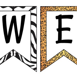 Printable Animal Print Welcome Banner Editable Bulletin Board Banner K ...