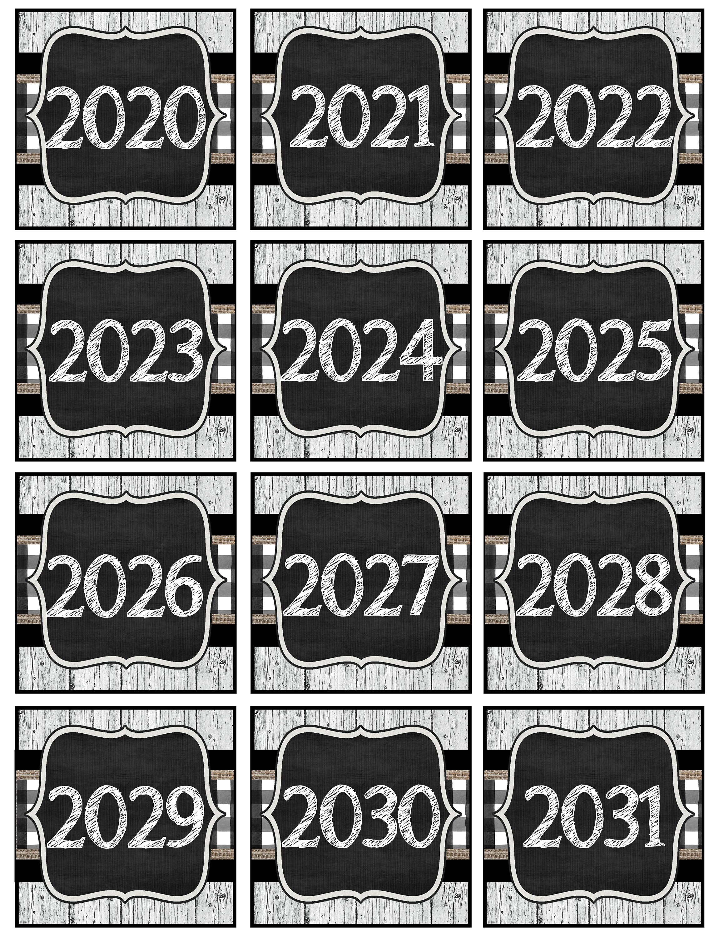 Rustic Farmhouse Buffalo Plaid Mini Calendar Set | Classroom Calendar ...