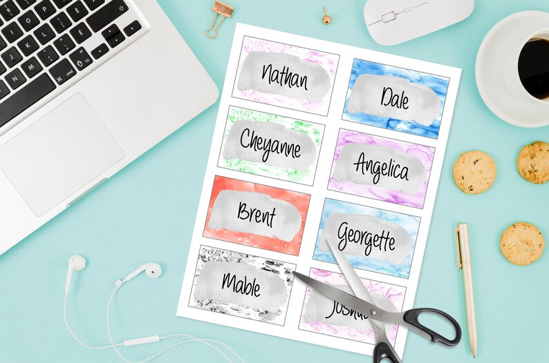 Printable Watercolor 2 Tags | Watercolor Classroom Decor | Editable ...
