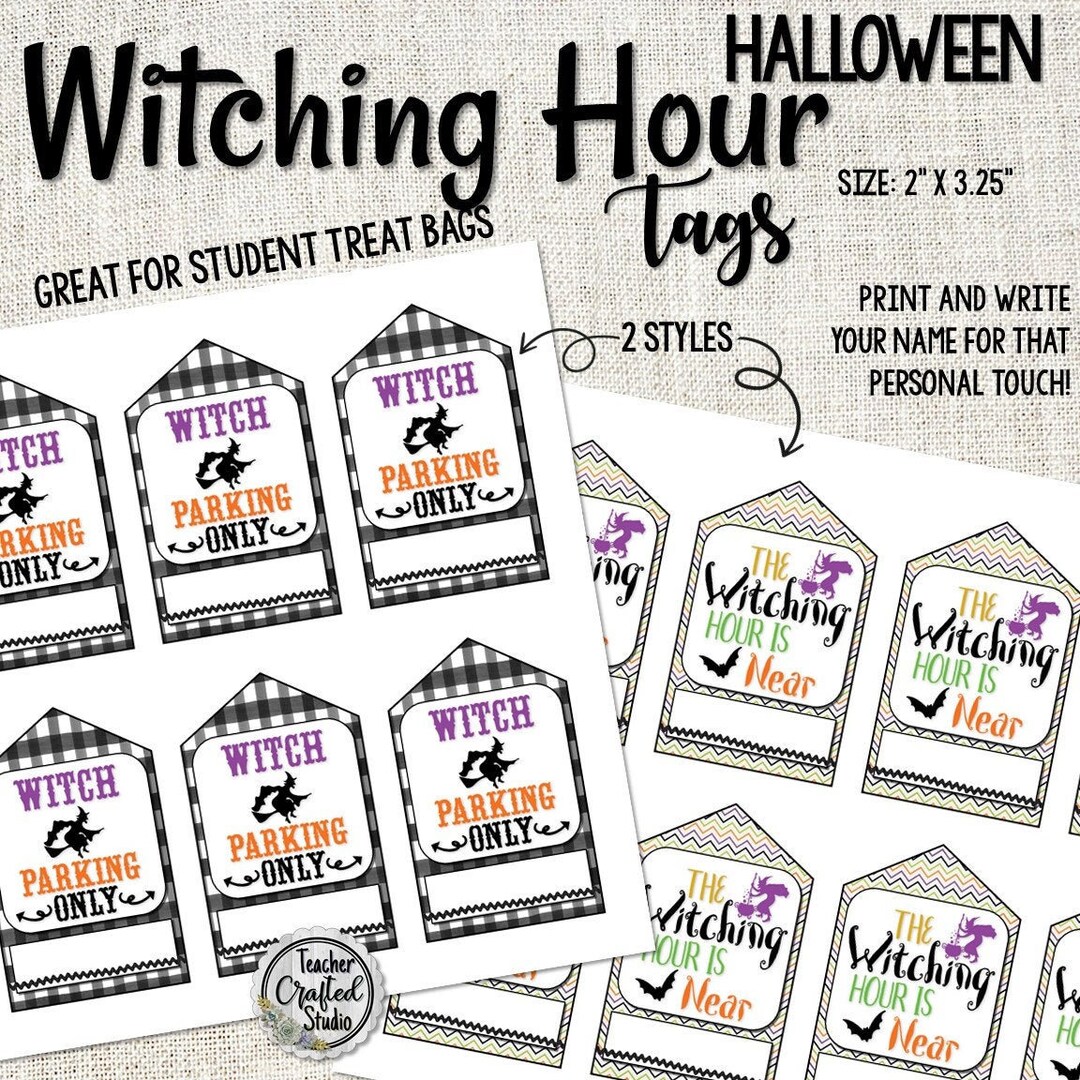 Halloween Gift Tags | Witching Hour Halloween | Student Gift Tags ...