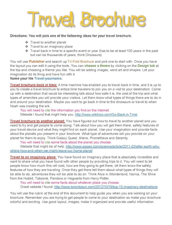 Solar System Travel Brochure Project