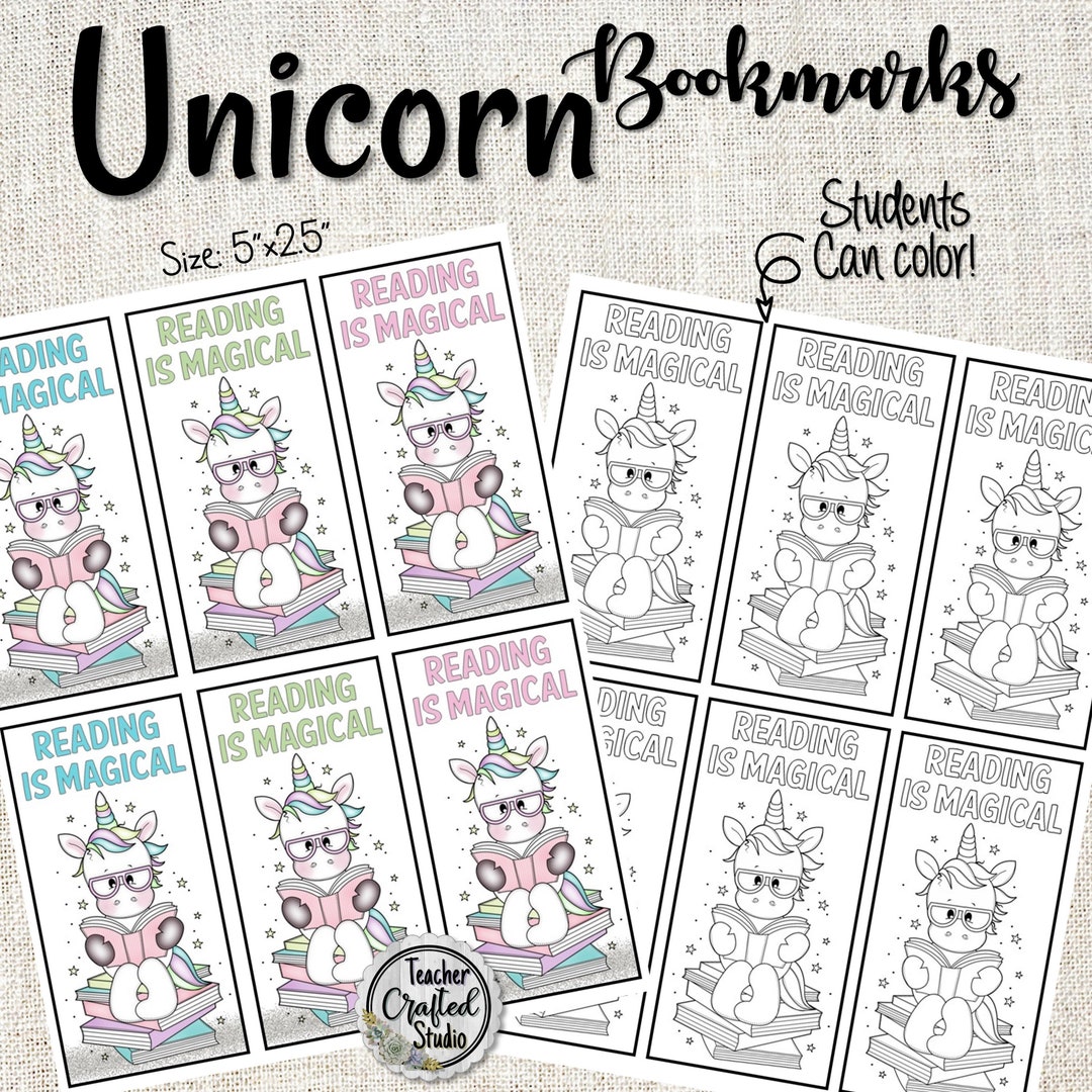 Printable Unicorn Bookmarks - Unicorn Birthday - Classroom Bookmarks ...