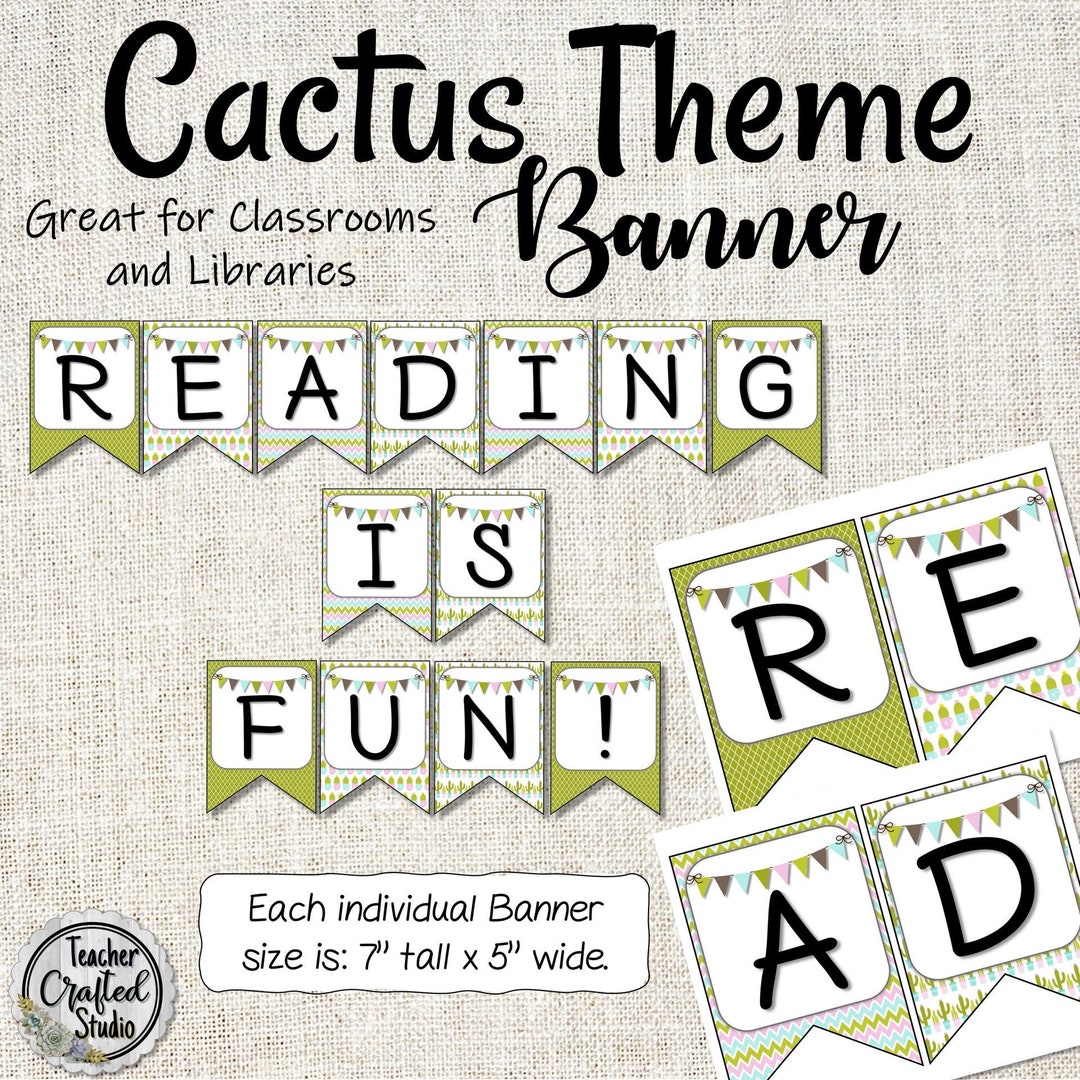 Printable Reading Banner - Back to School - Classroom Library - Cactus ...