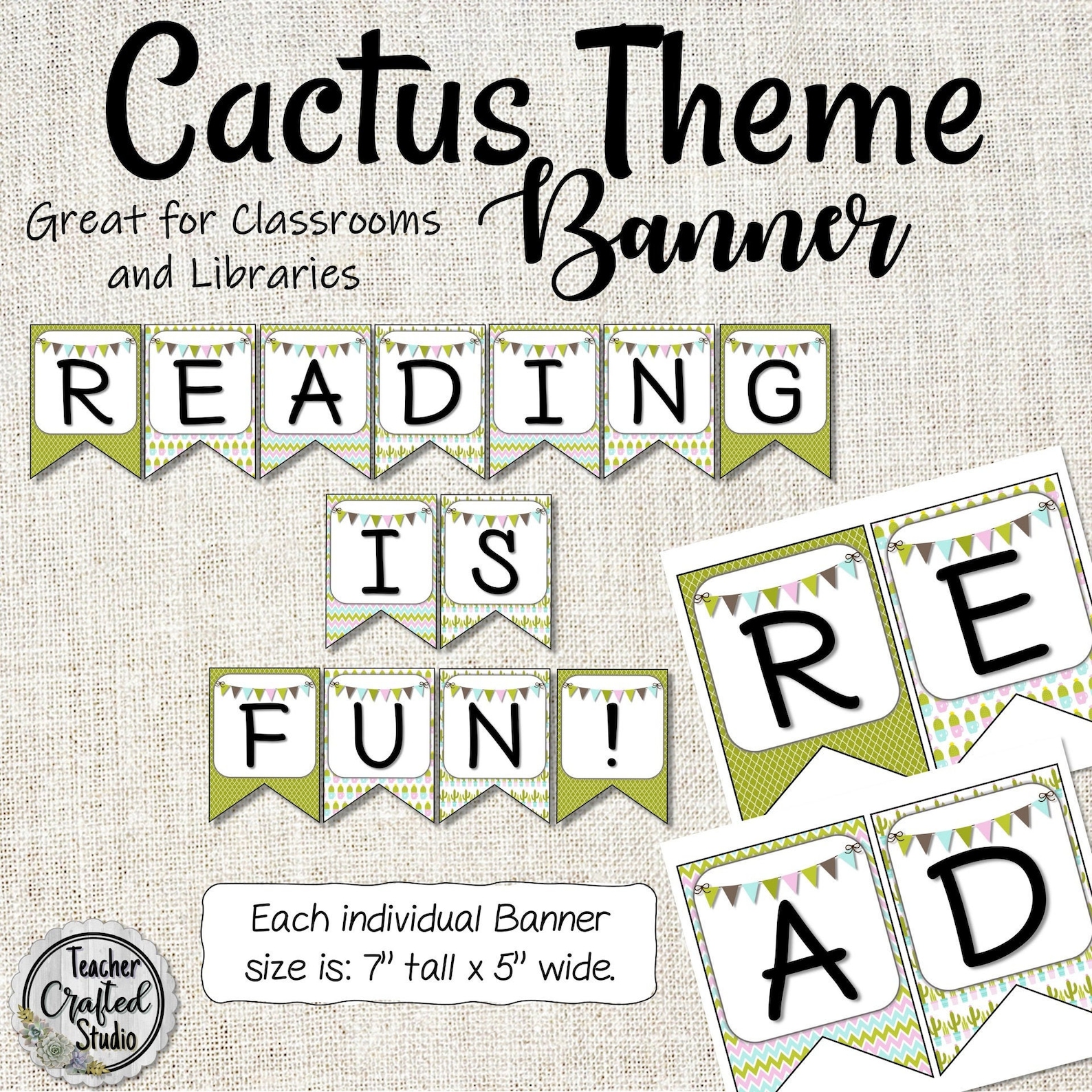 Printable Reading Banner - Back to School - Classroom Library - Cactus ...