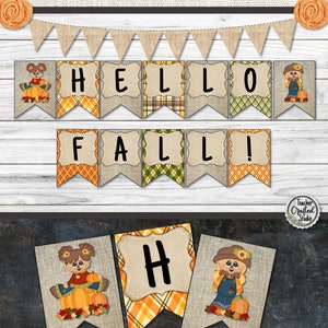 Printable Hello Fall Banner Fall Decor Bulletin Board - Etsy