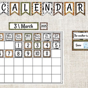 Animal Print Mega Calendar Set | Classroom Calendar | Pocket Calendar ...
