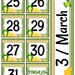 Printable March Calendar Tag Set - Calendar Number Tags - St. Patricks ...