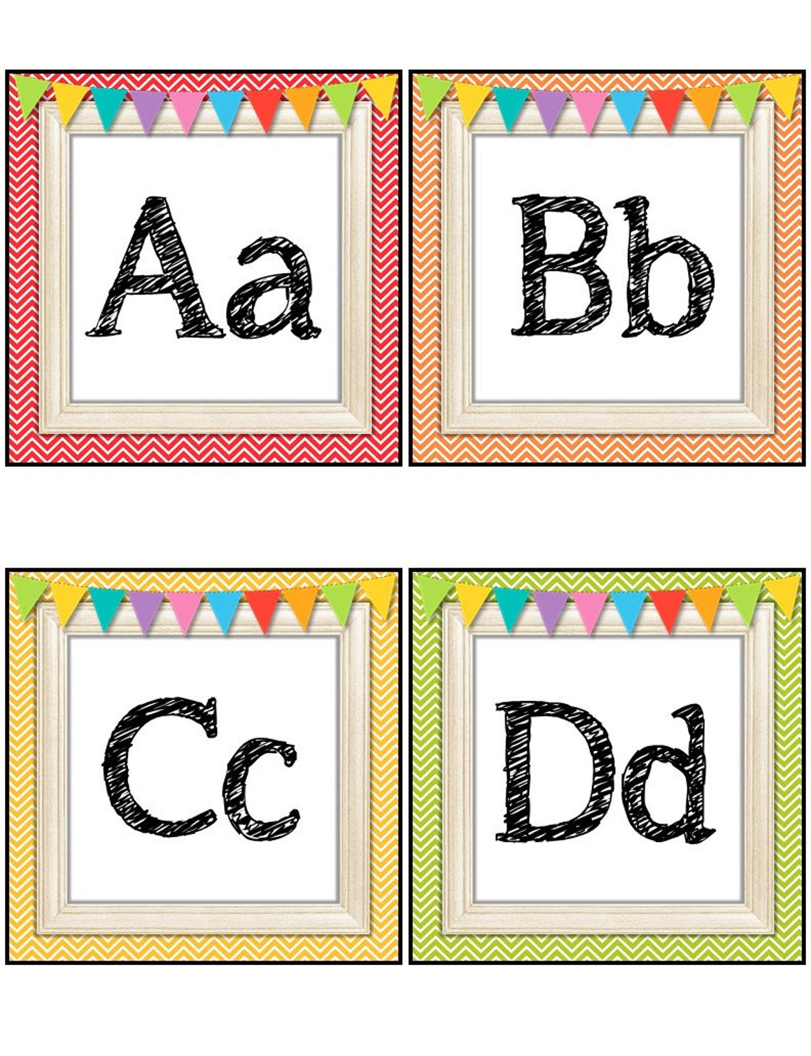 Rainbow Chevron Word Wall Classroom Set Banner and Editable | Etsy