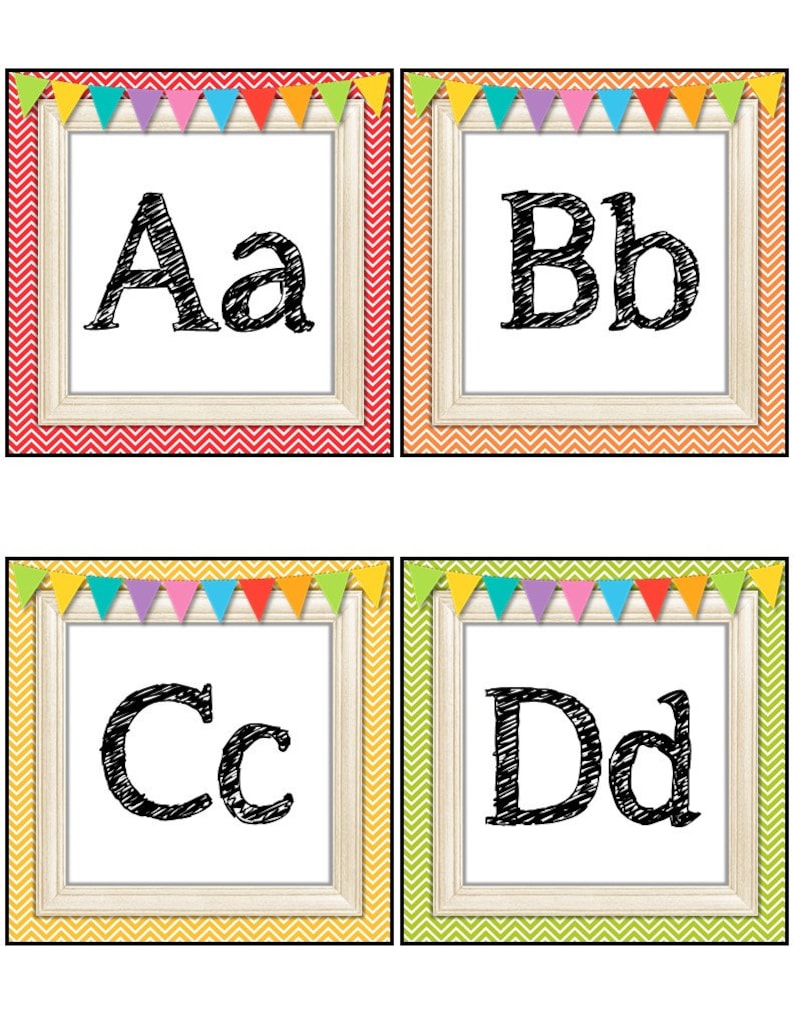 Rainbow Chevron Word Wall Classroom Set | Banner and Editable Cards ...