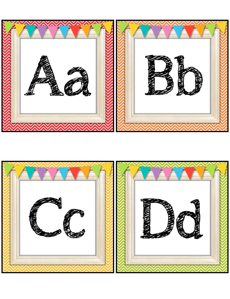Rainbow Chevron Word Wall Classroom Set | Banner and Editable Cards ...