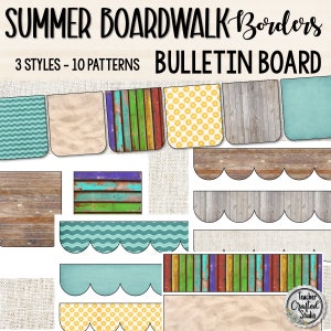 Summer Boardwalk Bulletin Board Borders | Summer Party Banner | Summer ...