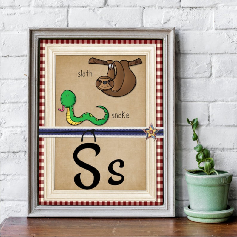 Western Theme Alphabet Posters Alphabet Images and Words Instant ...
