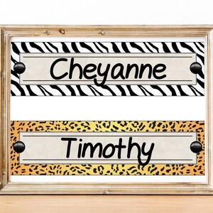 Printable Animal Print Desktop Nameplates - Classroom Labels - Editable ...