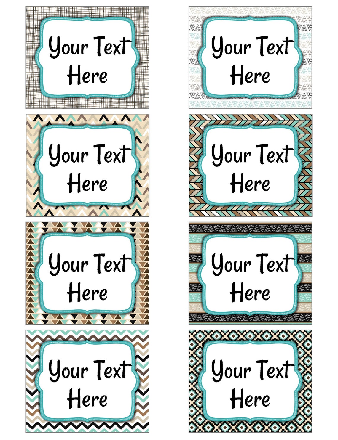 Printable Tribal Dawn Tags Editable Organizational Tags Classroom Tags ...