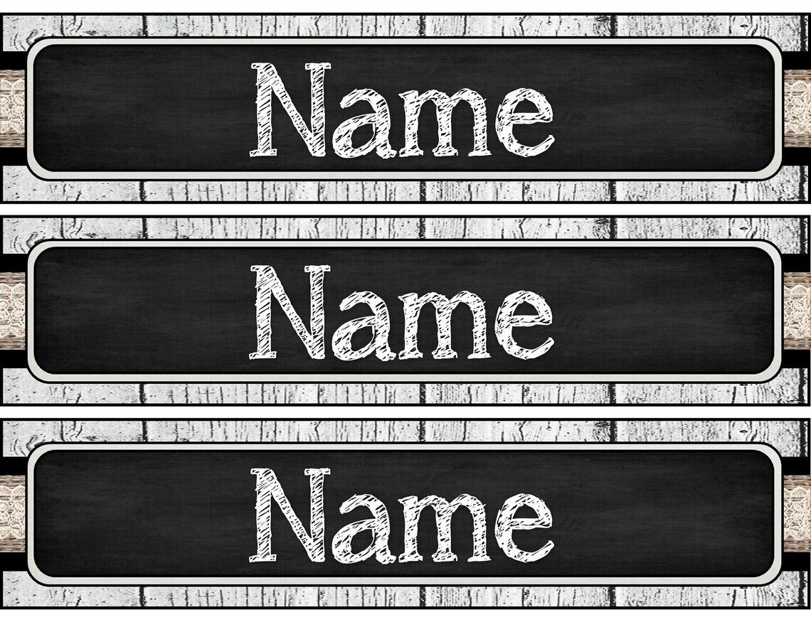 Printable Rustic Farmhouse Desktop Nameplates Wall Labels - Etsy