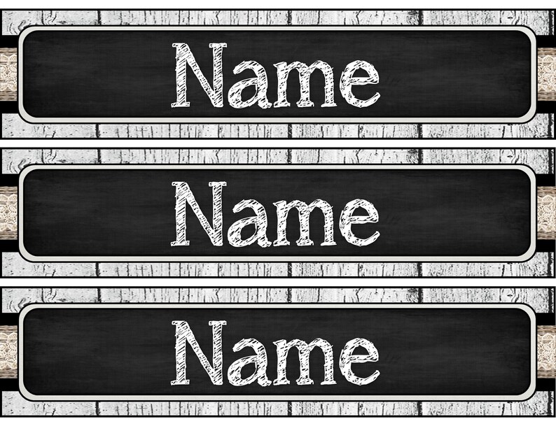 Printable Rustic Farmhouse Desktop Nameplates Wall Labels - Etsy