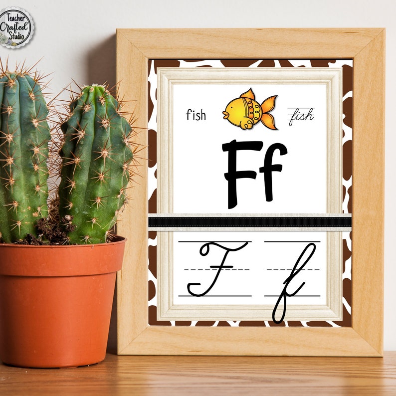Animal Print Block and Cursive Alphabet Posters Alphabet Images and ...