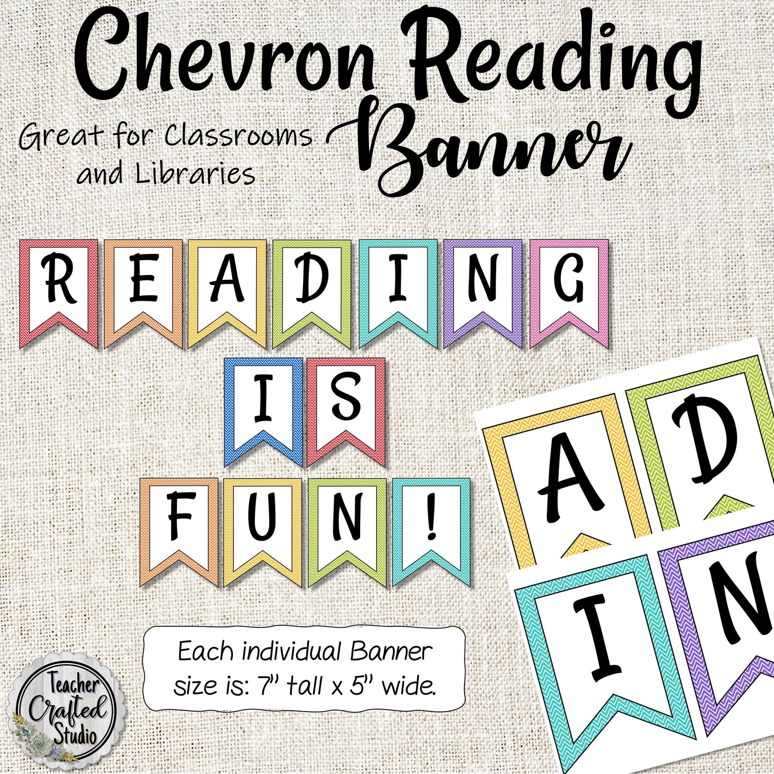 Printable Chevron Reading Banner - Classroom Library - Reading Teacher ...