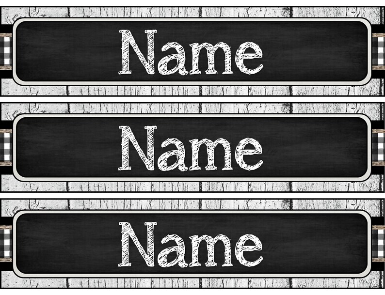 Printable Rustic Farmhouse Desktop Nameplates Wall Labels - Etsy