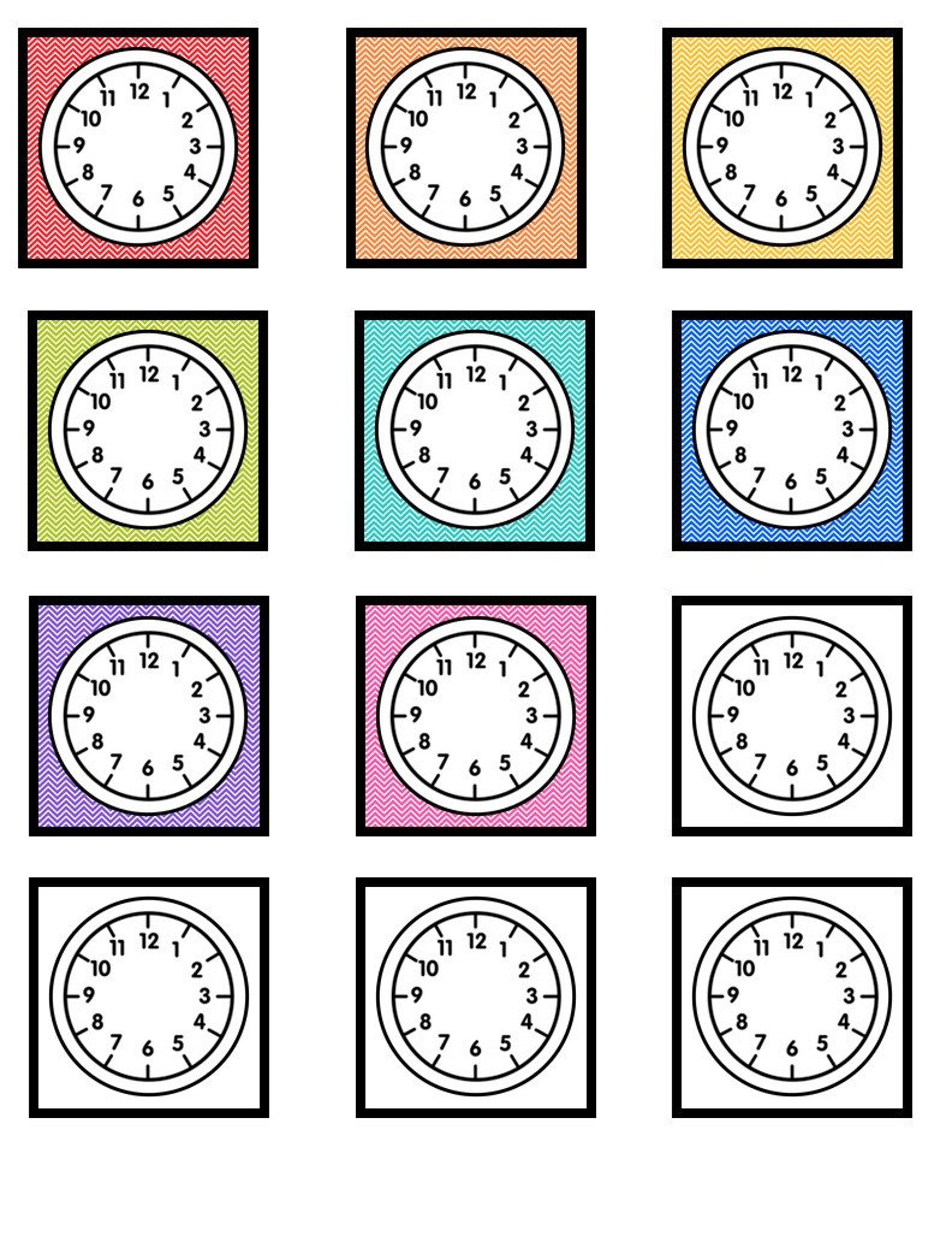 Rainbow Chevron Schedule Cards and Times Editable Classroom | Etsy