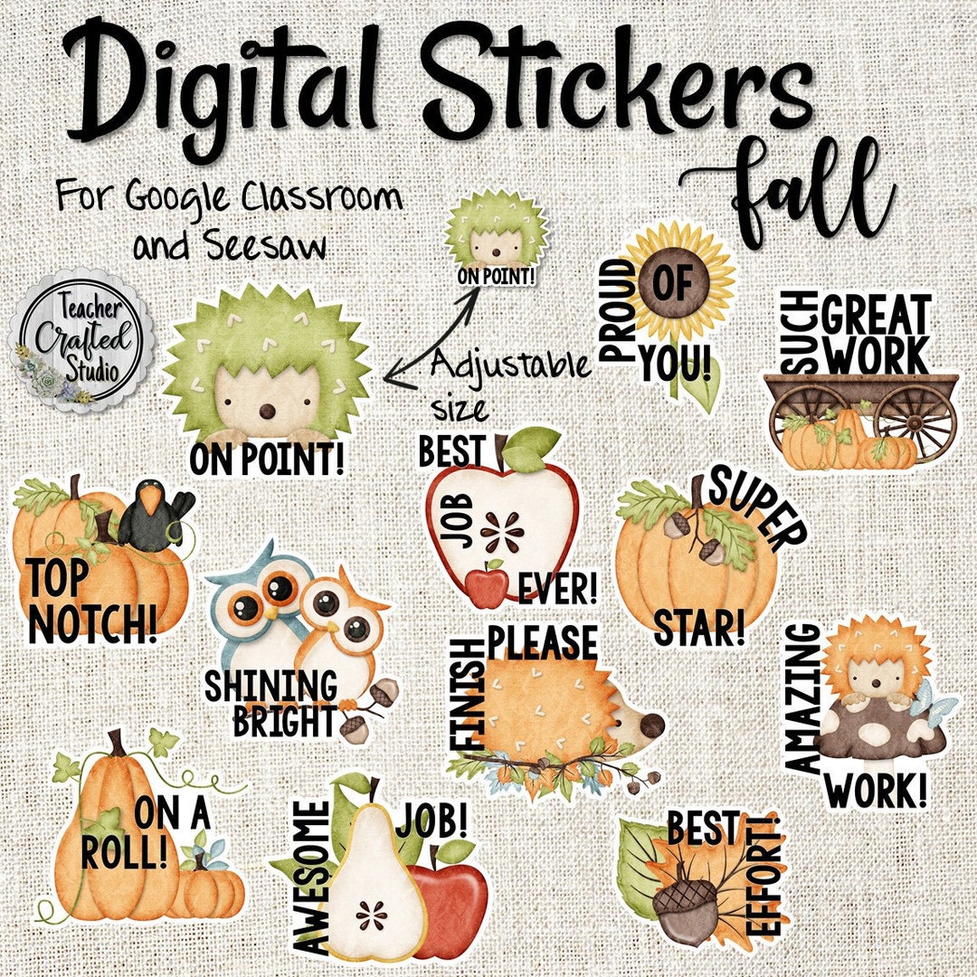 Digital Stickers Fall Edition | Google & Seesaw Directions | Distance ...