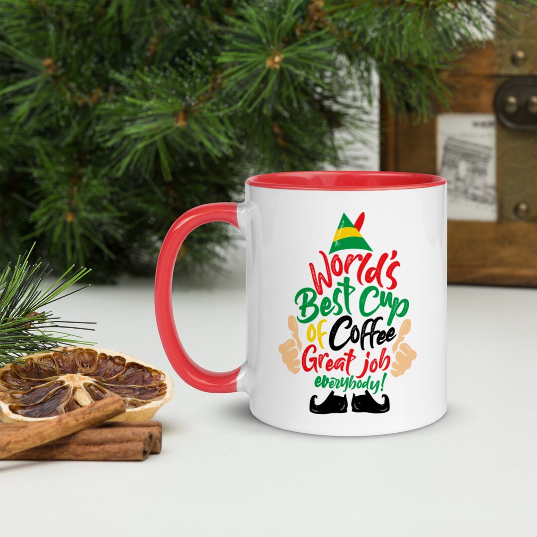 World's Best Cup of Coffee, Elf Inspired, Christmas, Holiday Mug With ...