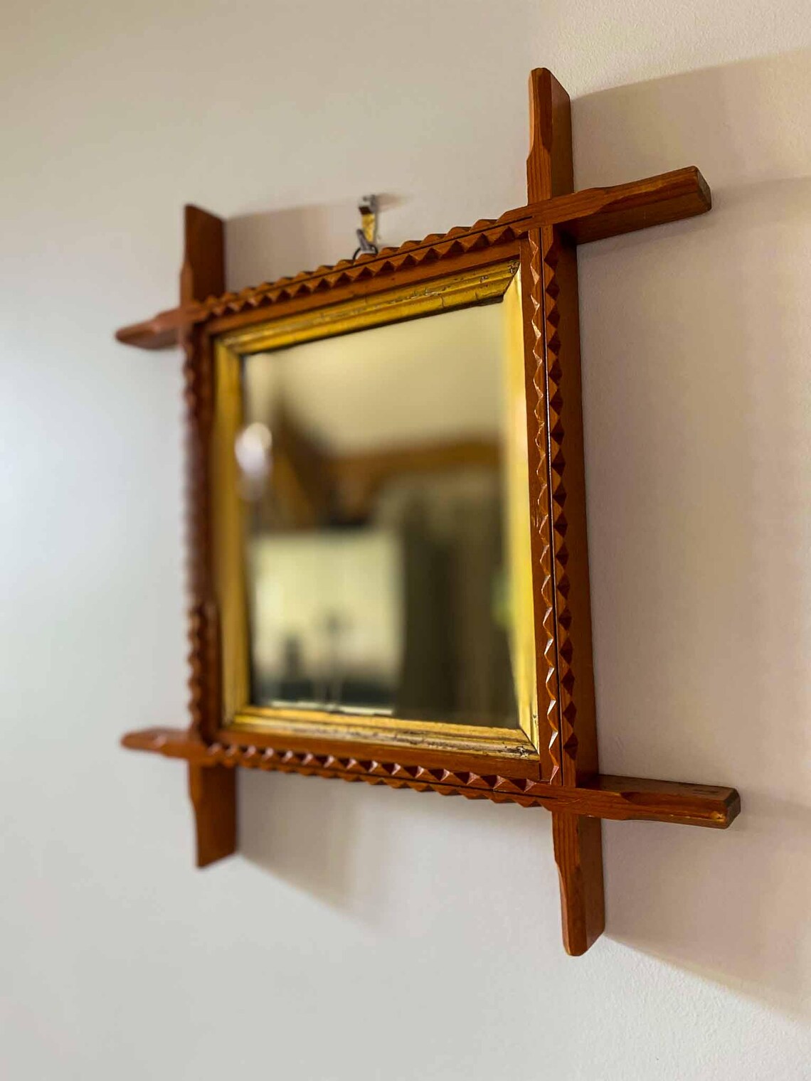 Tramp Art Mirror - Etsy