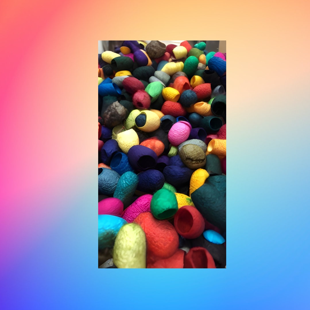 Hand Dyed Silk Cocoons, Silk Cut Cocoons, Mulberry Silk Fibres Pack of ...