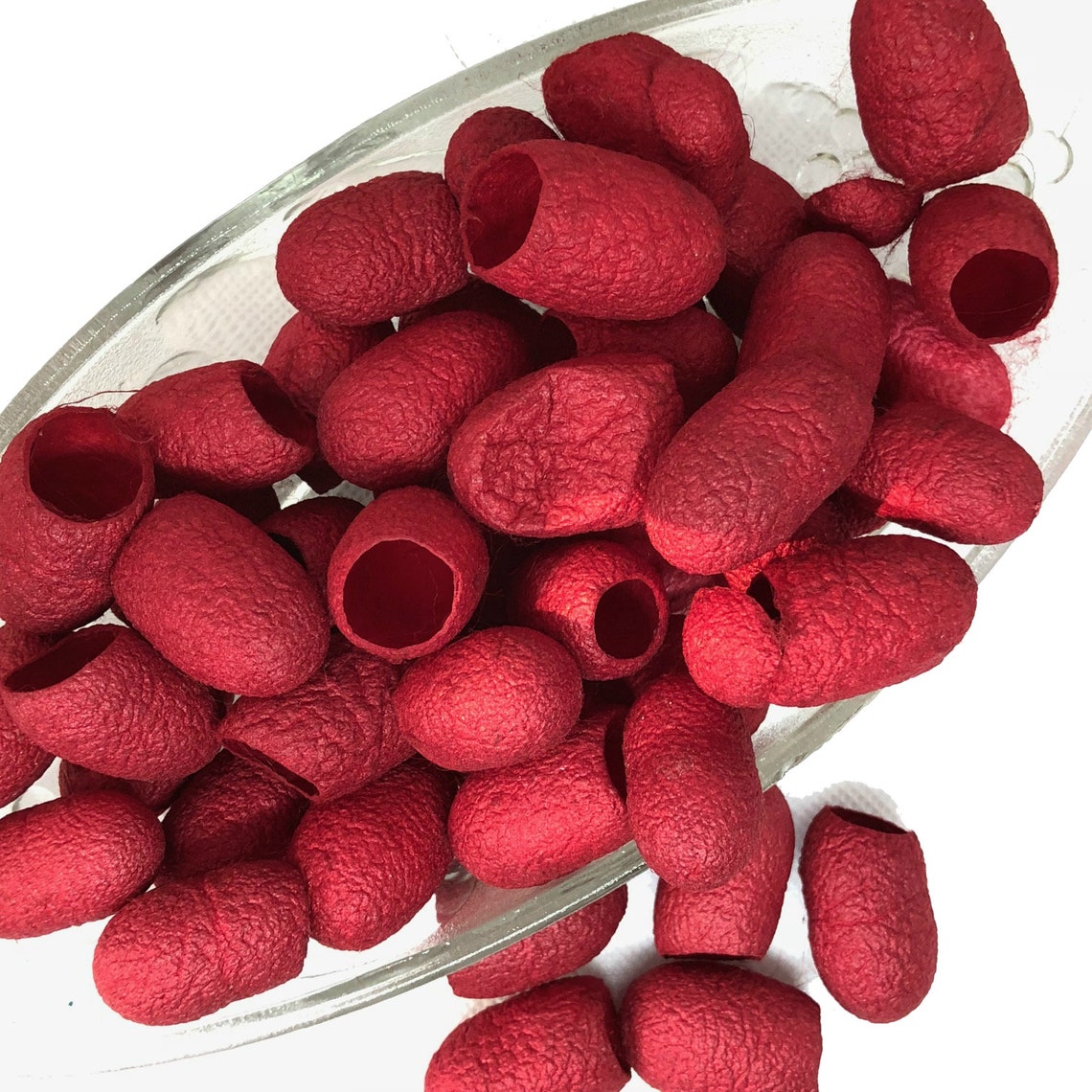 Ruby Color 30 Hand Dyed Silk Cocoons Silk Cut Cocoons - Etsy