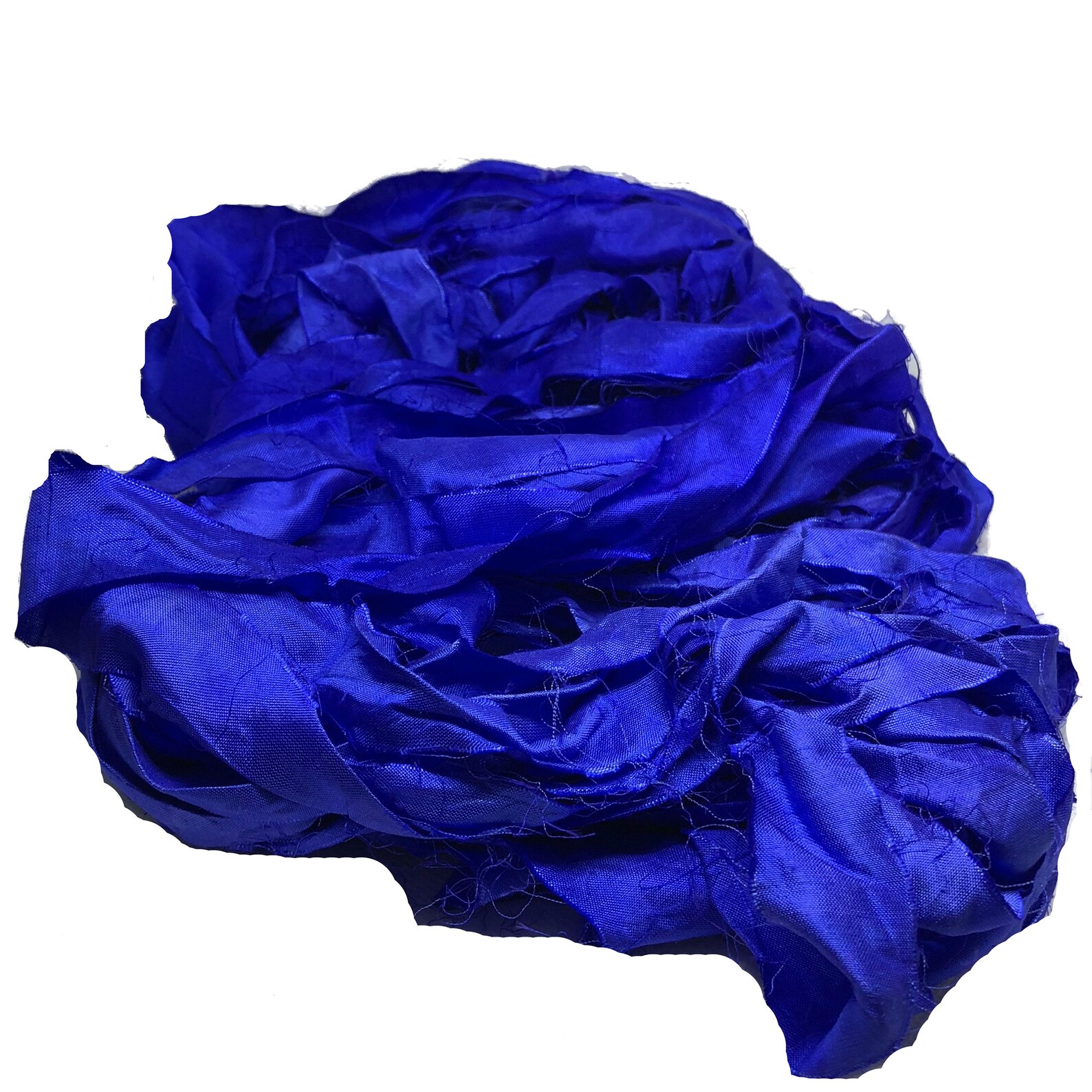 Recycled Sari Silk Ribbon Blue Yarn Sari Silk Ribbons | Etsy