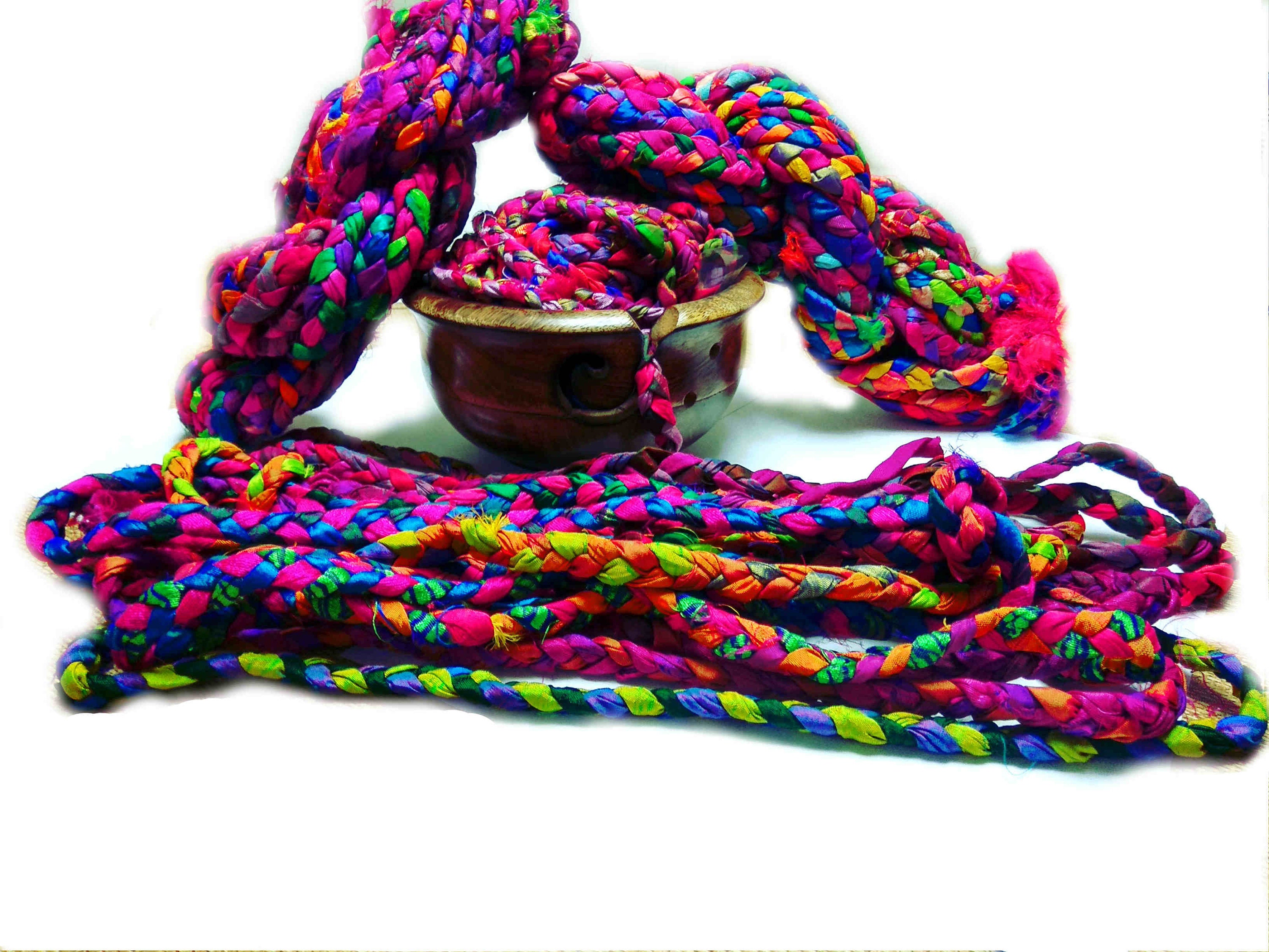 Silk cord Braided Sari Silk Ribbon Cording 3 Ply silk braid | Etsy