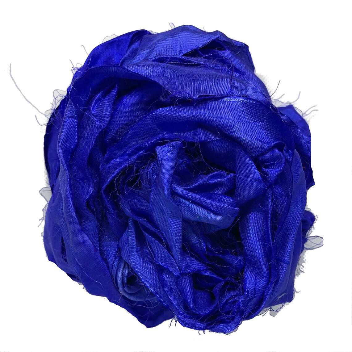 Recycled Sari Silk Ribbon Blue Yarn Sari Silk Ribbons | Etsy