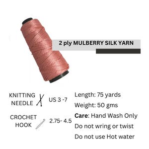 Blush Pink Mulberry Silk Yarn: 2 Ply, 75 Yards - Etsy