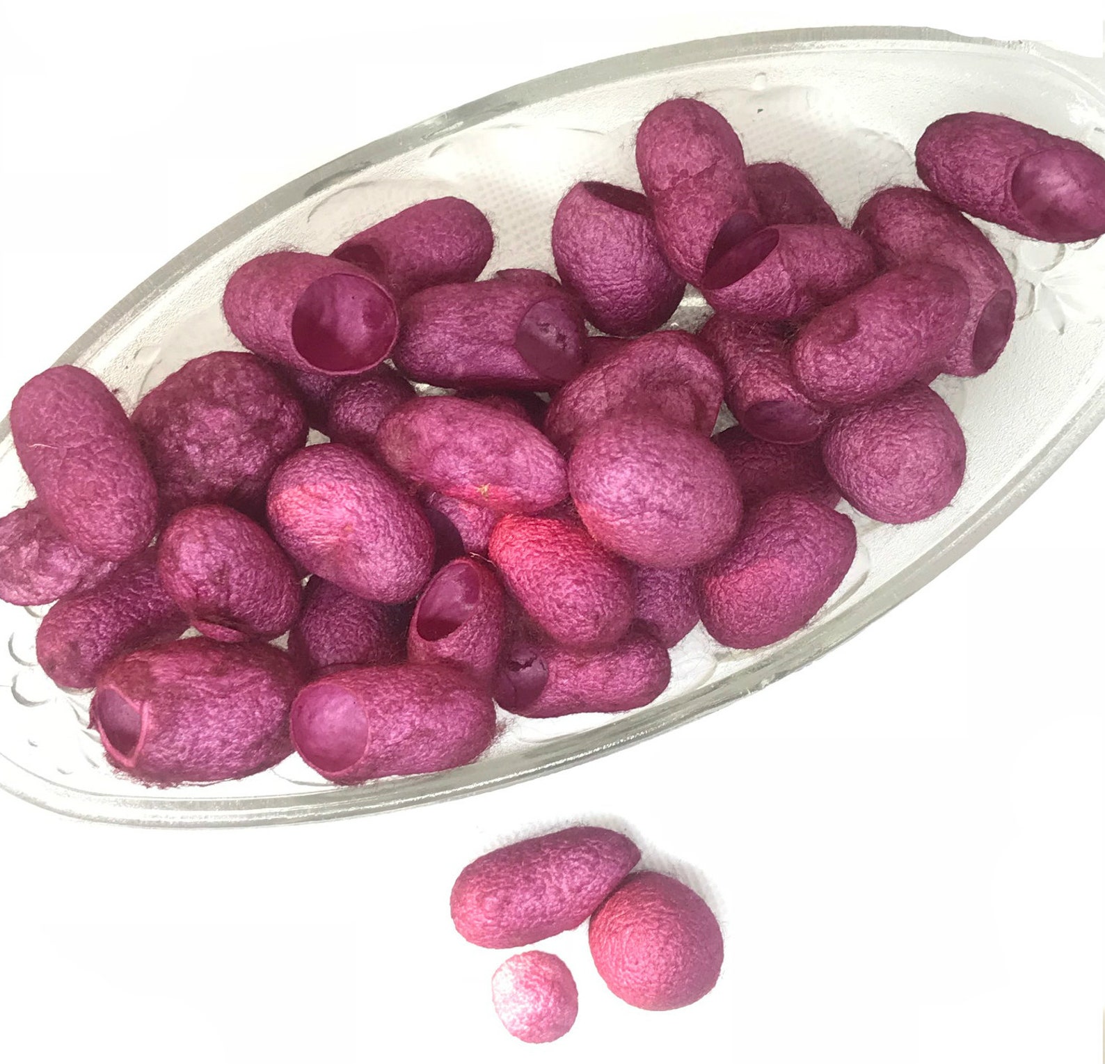 Coral Pink Color 30 Hand Dyed Silk Cocoons Silk Cut - Etsy