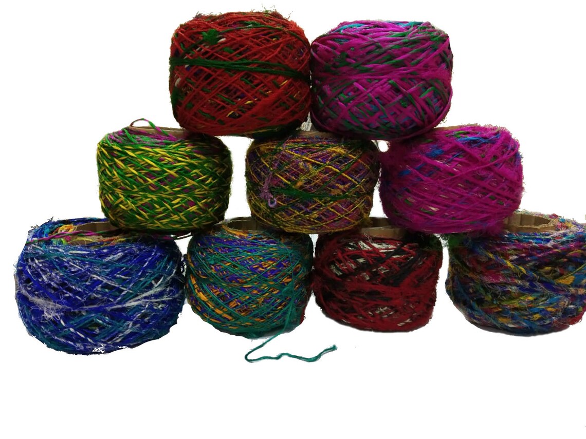 Sari Silk Yarn Savings Bundle Pack of 3 Sari Yarn Pack - Etsy