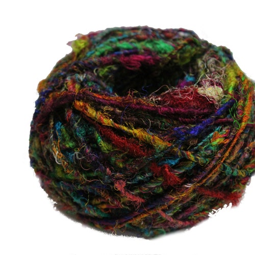 Recycled Sari Silk Yarn Multicolor 100 Grams - Etsy