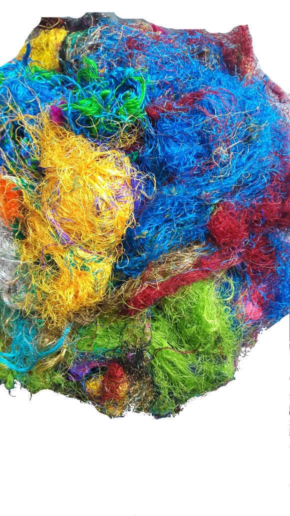 1/2/3/4 Oz Sari Silk Yarn Fiber sari Waste Threads Mixed - Etsy