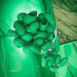 Green Color 30 Hand Dyed Silk Cocoons Silk Cut Cocoons - Etsy