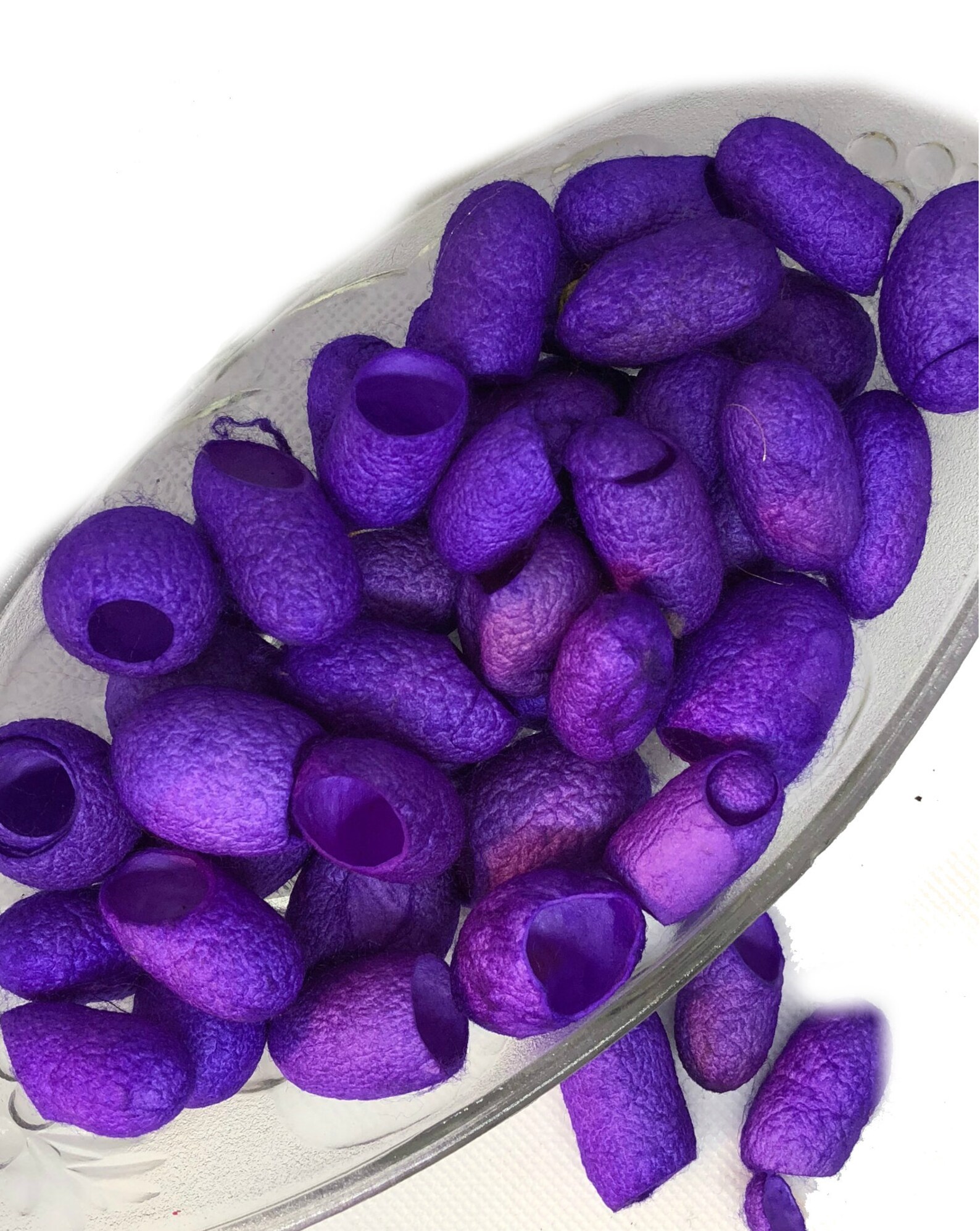 Lavender Color 30 Hand Dyed Silk Cocoons Silk Cut Cocoons - Etsy