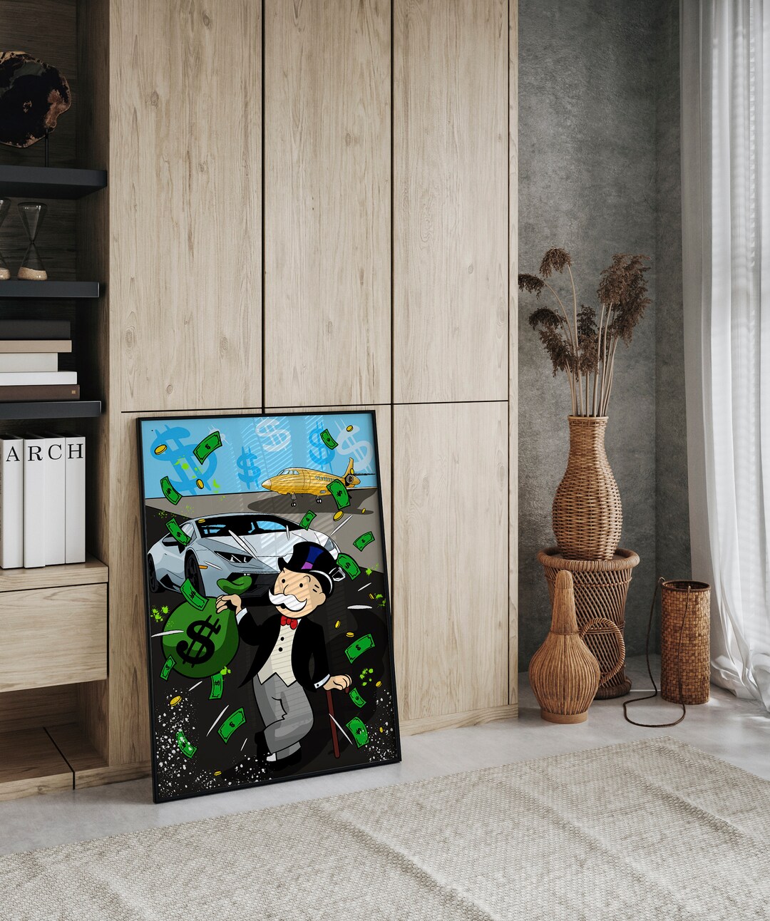 Mr Monopoly Wall Art, Custom Monopoly Prints, Vibrant Home Colorful Wall Décor, Child Room ...