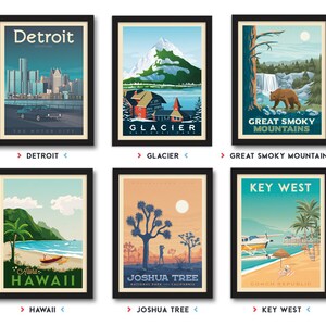United States Travel Poster | Set of 3 Prints | Minimalist Landscape ...