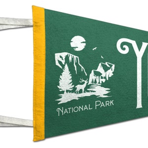 Yosemite National Park Felt Pennant | Adventure Banner Sign, Forest ...