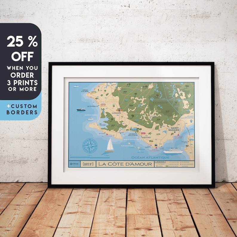 Art & Collectibles City Map Street Map Poster La Baule France ...