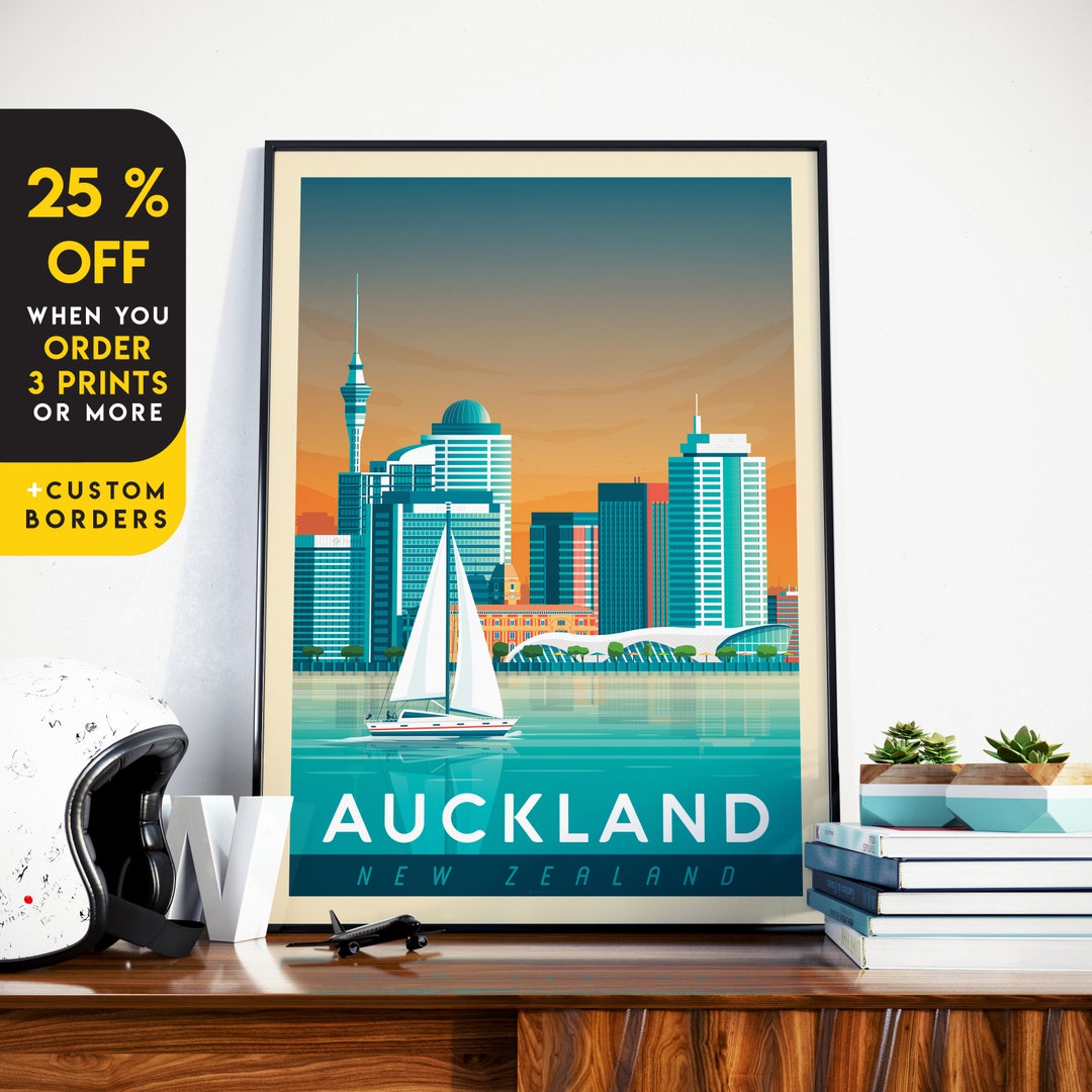 Auckland Print New Zealand Print Coastal Print Travel Gift - Etsy New ...