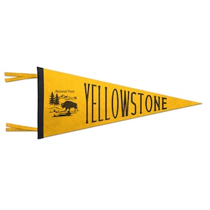 Yellowstone National Park Felt Pennant Flag | Vintage Flag Banner ...