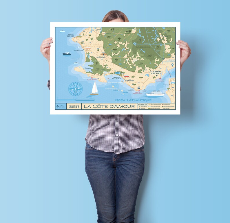 Art & Collectibles City Map Street Map Poster La Baule France ...