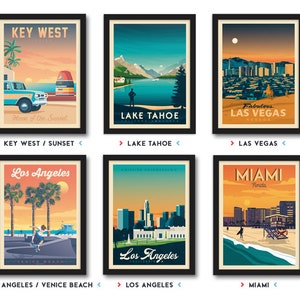 United States Travel Poster | Set of 3 Prints | Minimalist Landscape ...
