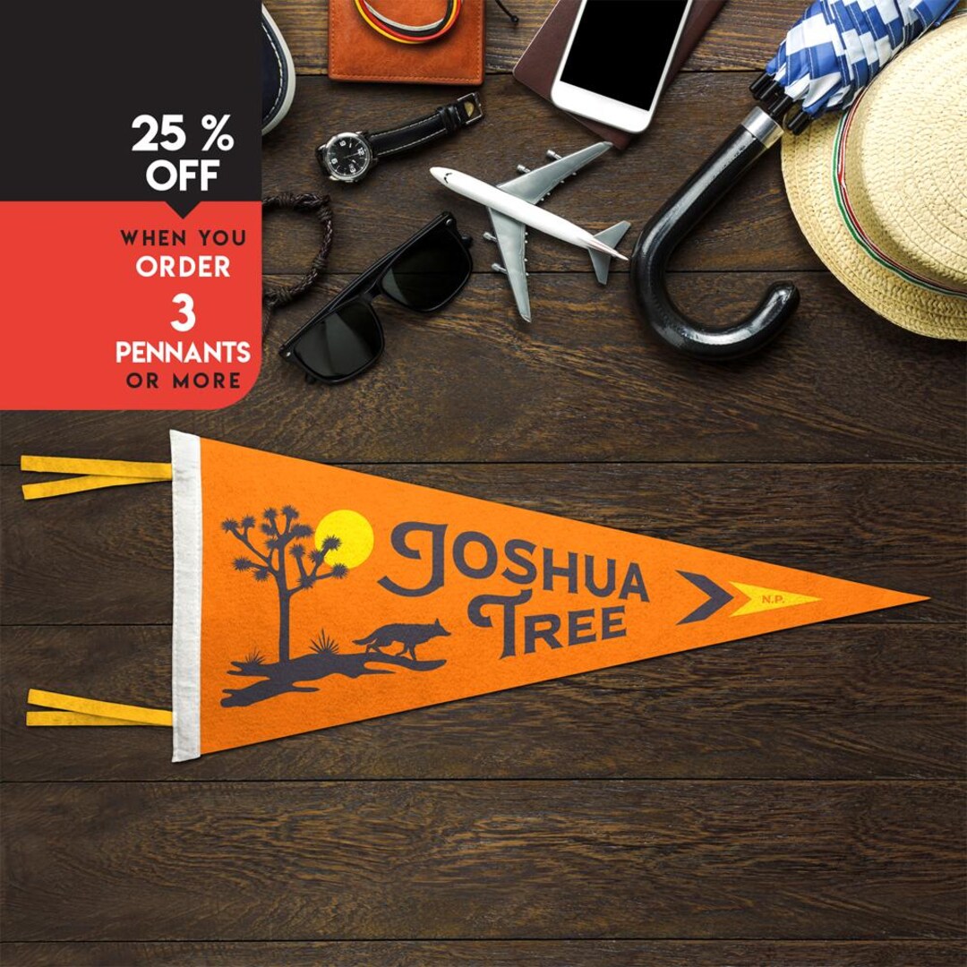 Joshua Tree California National Park Pennant Flag | Adventure Sign ...