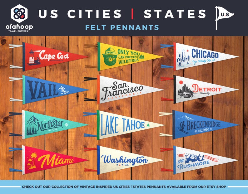 Alabama State Vintage Felt Pennant Flag | Adventure Sign | USA Handmade ...